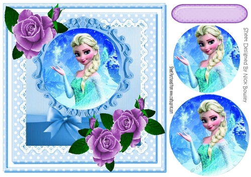 Pretty ice princess with lilac painted roses pyramids 8x8 - CUP796696 ...