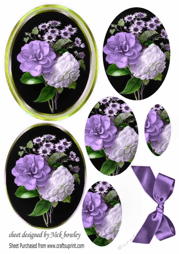 Pretty lilac and white wild roses with bow oval pyramids - CUP809645 ...