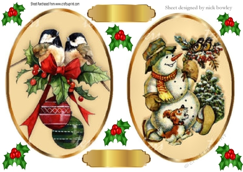 two lovely vintage christmas toppers with holly - CUP823164_415 ...