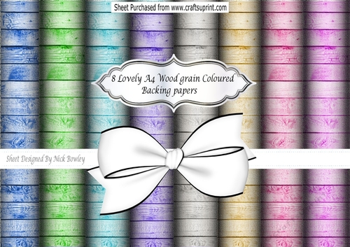 8 Lovely A4 Coloured Woodgrain Backing Papers - CUP833368_415 ...