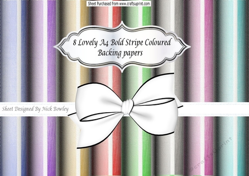 8 Lovely A4 Bold Stripe Coloured Backing Papers - CUP833372_415 ...