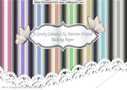 8 Lovely A4 Narrow Stripe Coloured Backing Papers - CUP833376_415 ...