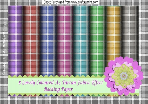 8 Lovely A4 Coloured Tartan Fabric Effect Backing Papers - CUP833472 ...