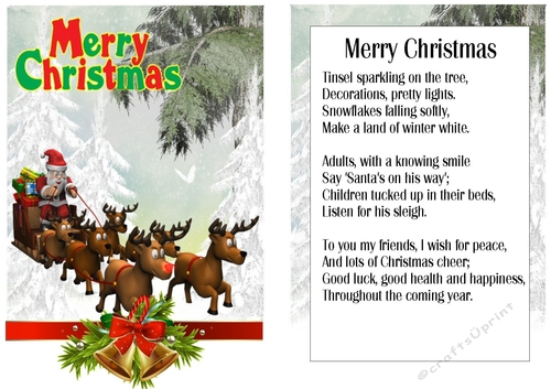 Lovely santa is on his way, with insert/verse A5 Card Front - CUP842484 ...