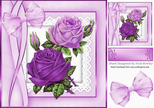 pretty vintage lilac roses on lace in ornate frame 8x8 - CUP844319_415 ...