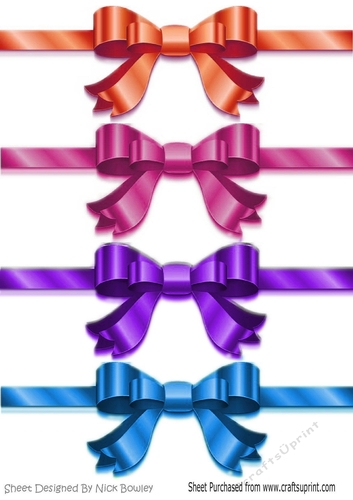 four lovely big border double bows (set two) - CUP851403_415 | Craftsuprint