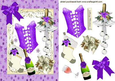 Pretty Purple Basque with Christmas Stocking! - CUP85657_415 | Craftsuprint
