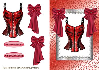 Gorgeous Red Basque & Bows - CUP85666_415 | Craftsuprint