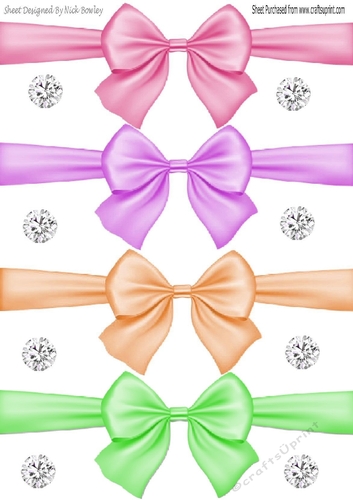 four large pastel coloured bows with diamonds (set two) - CUP857932_415 ...