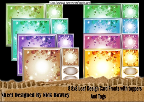 8 pretty leaf card fronts with toppers & tags bumper set - CUP892566 ...