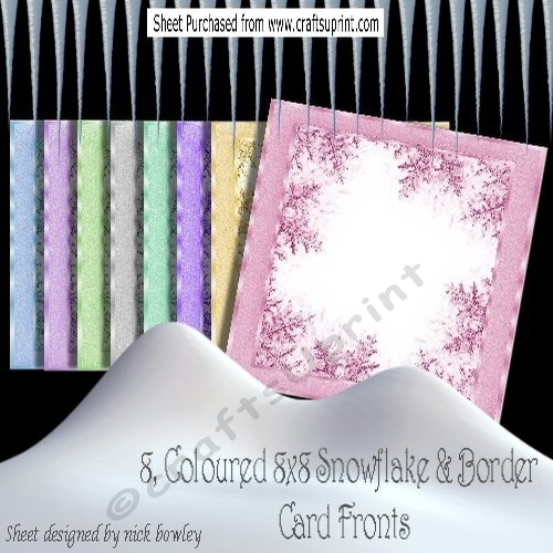8 Lovely Coloured Snow Flake Frames With Borders (Christmas Set ...