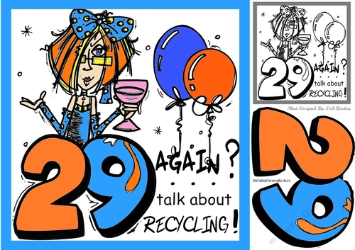 Funky Girl! Blue I am 29 Again, with champers 8x8 - CUP899030_415 ...