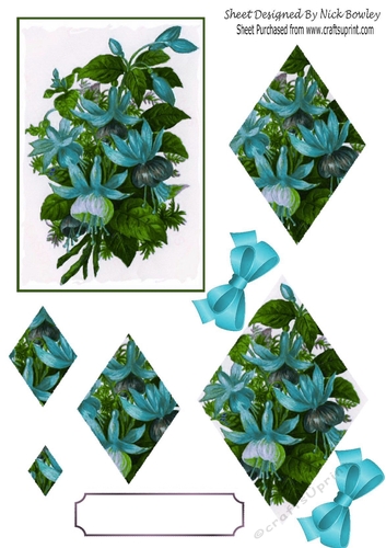 pretty turq fuschia diamond pyramids & bows - CUP912159_415 | Craftsuprint