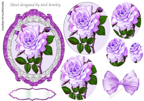 Pretty lilac rose with buds in sparkle frame with pyramids - CUP938062 ...