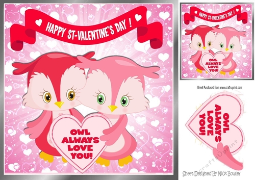 Cute owls with heart owl always love you valentine 8x8 - CUP947459_415 ...