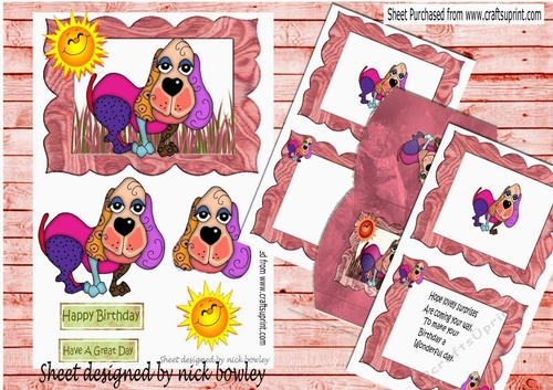 Cute Coloured patchwork dog A5 Mini Kit Pink frame - CUP950145_415 ...