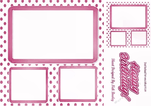 pink polkadot window frame card front & topper 8x8 - CUP959052_415 ...