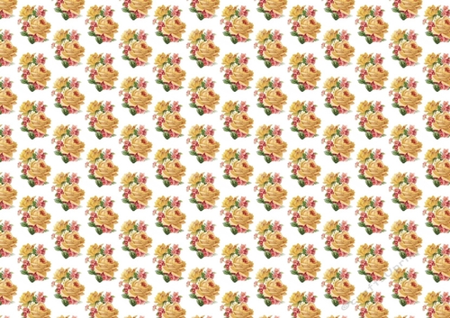 Water colour cream roses with pink flowers backing paper - CUP963453 ...