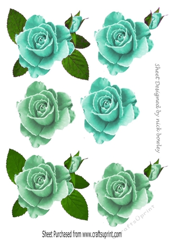 Roses cut outs with decoupage ( set 4) - CUP966212_415 | Craftsuprint