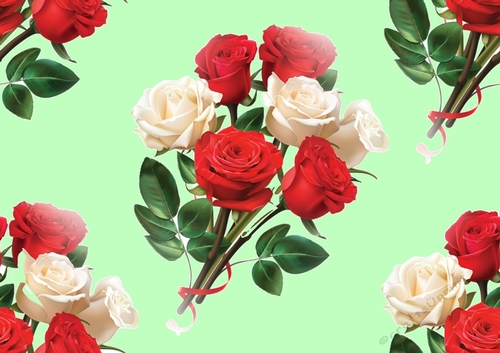 pretty red roses (large green backing paper) - CUP969909_415 | Craftsuprint