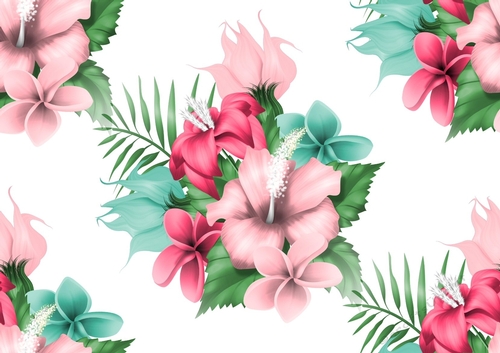 Pretty Tropical Flowers Backing paper (BIG WHITE) - CUP983884_415 ...