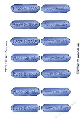 HAPPY BIRTHDAY tags in two fonts in blue - CUP985582_415 | Craftsuprint