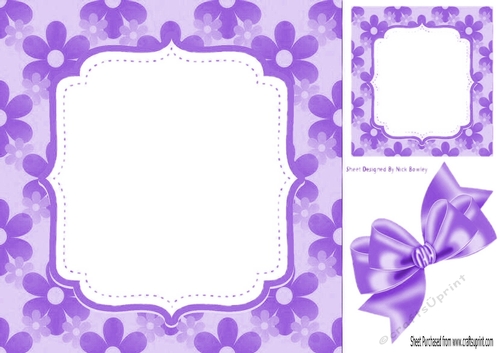 Pretty purple floral card front 8x8 - CUP989094_415 | Craftsuprint