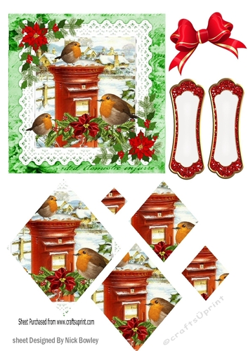 Lovely robins in the snow christmas scene diamond pyramids - CUP990507 ...