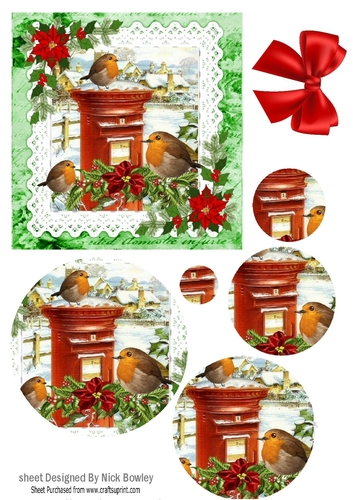 Lovely robins in the snow christmas scene circle pyramids - CUP990553 ...