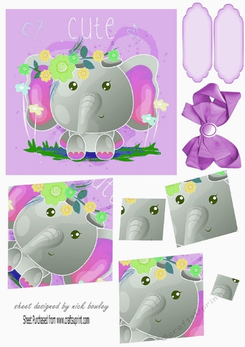 Cute ele (two) twisted pyramids - CUP992265_415 | Craftsuprint