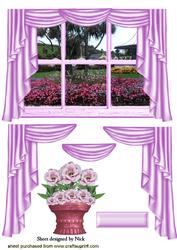 Pretty in Pink Window Scene Looking Out at Garden - Photo by Marion West