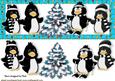 Cute Penguins with Gold Christmas Tree Dl - CUP374756_415 | Craftsuprint