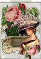 Vintage Lady with Roses in the Garden - CUP513650_415 | Craftsuprint