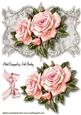 Pink Roses on Vintage Lace with Birds - CUP518896_415 | Craftsuprint