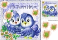 My Tweet Heart! with cute little purple birds and flowers 8x8 ...