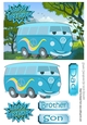 Blue Toony Camper van in the meadow A4 - CUP771757_415 | Craftsuprint