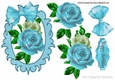 lovely silver roses in ornate frame with bow - CUP790506_415 | Craftsuprint