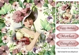 pretty vintage lady in floral frame with birds 8x8 - CUP836141_415 ...