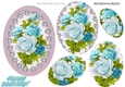 pretty vintage blue roses backing paper - CUP937676_415 | Craftsuprint