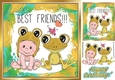Best of friends Cute baby and frog 8x8 - CUP940033_415 | Craftsuprint