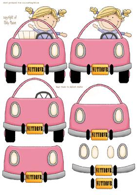 Girl New Driver Wobble Card Decoupage Sheet - CUP54445_580 | Craftsuprint