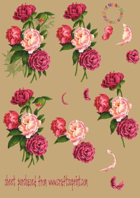 Pink Rose Decoupage Sheet - CUP79613_580 | Craftsuprint