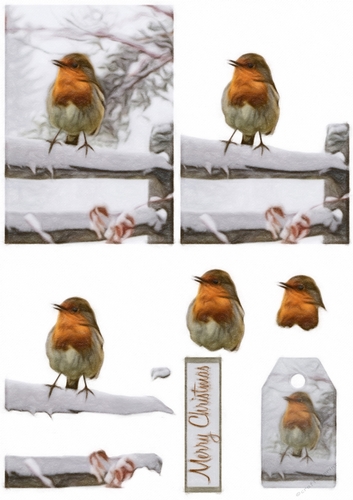 Cute Christmas Robin Scene - CUP1182417_118574 | Craftsuprint