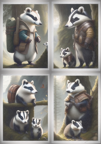 Cute Badger Family Topper - CUP1194013_118574 | Craftsuprint