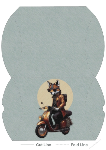 Steampunk Fox Moped Boy Pillow Box - CUP1205020_118574 | Craftsuprint