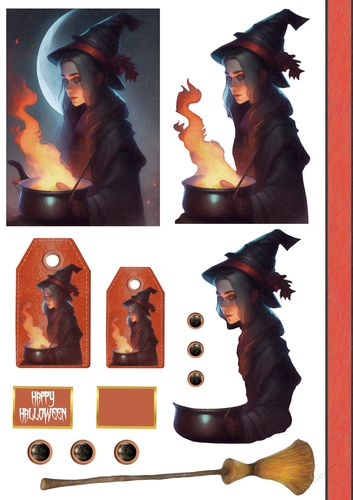 Halloween Witch Card Sheet - CUP1236681_118574 | Craftsuprint