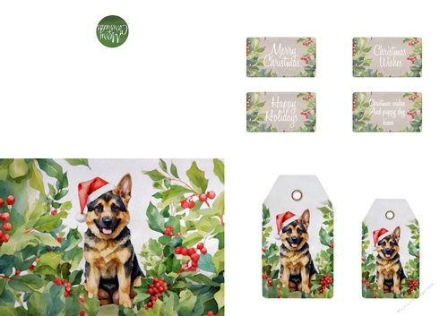 Watercolour German Shepherd Christmas Card - CUP1265021_118574 ...