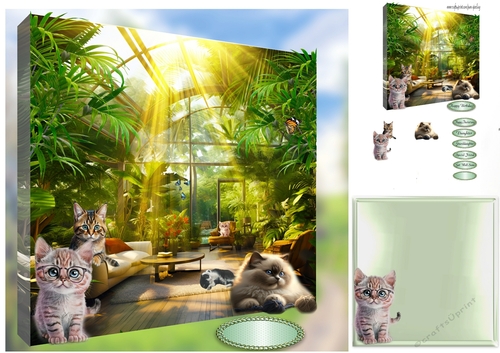 cats in the summer house - CUP1214590_48749 | Craftsuprint