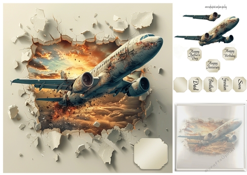 plane through a wall - CUP1298452_48749 | Craftsuprint