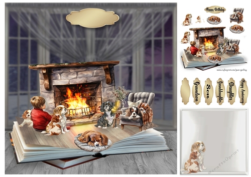 spaniels by the fire - CUP1336658_48749 | Craftsuprint